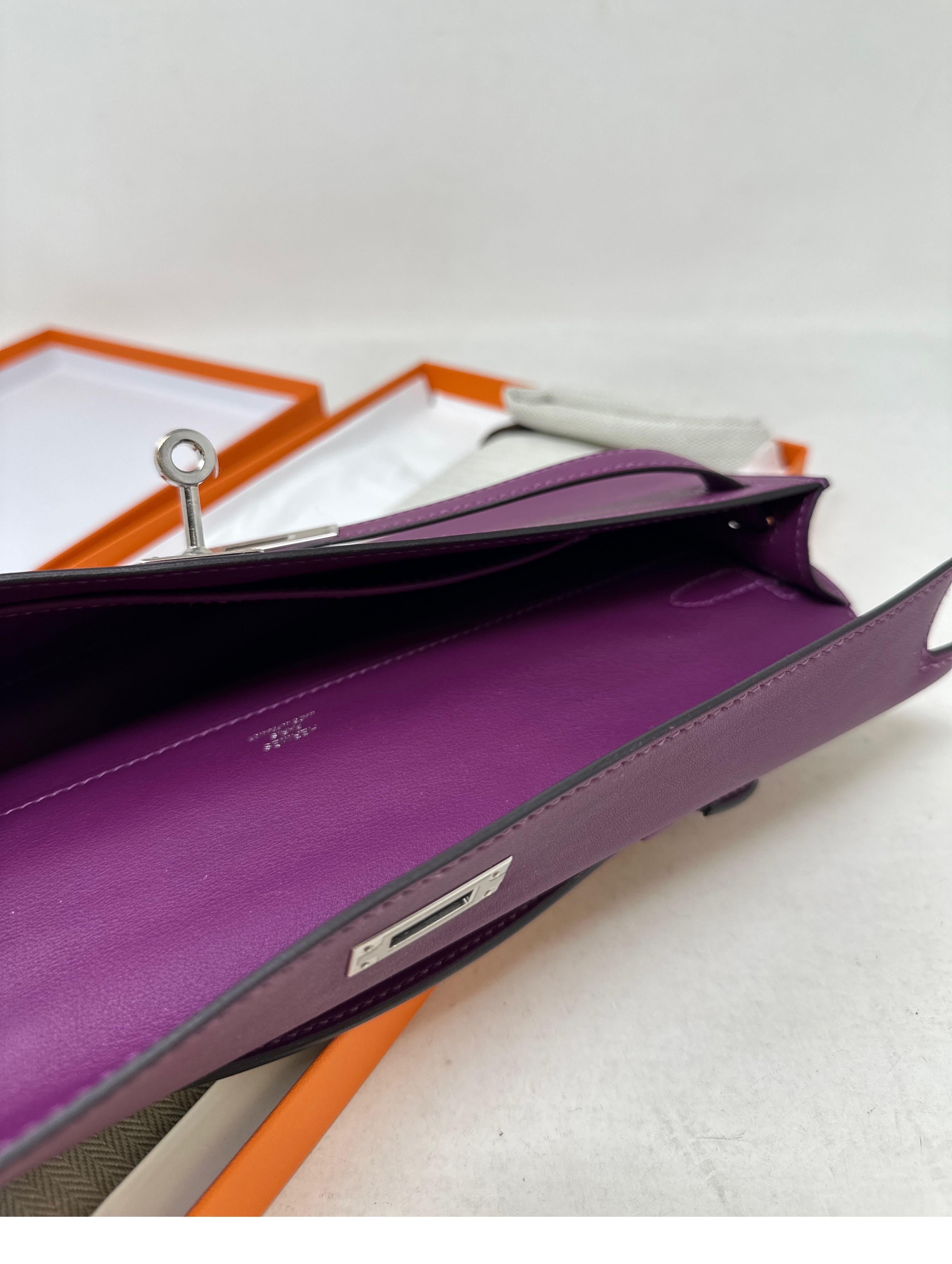 Hermes Purple Kelly Clutch Bag at 1stDibs