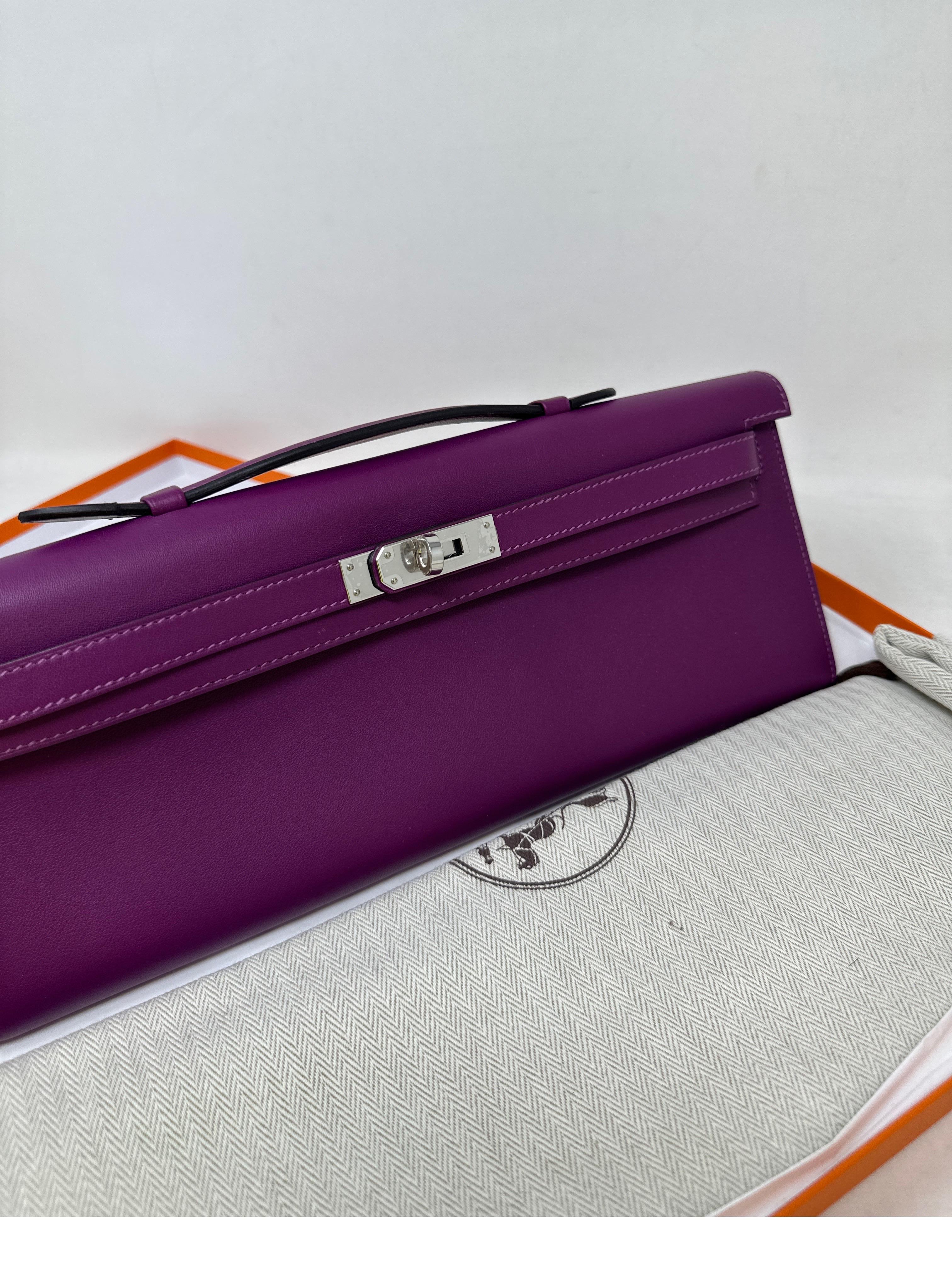 Hermes Purple Kelly Clutch Bag at 1stDibs