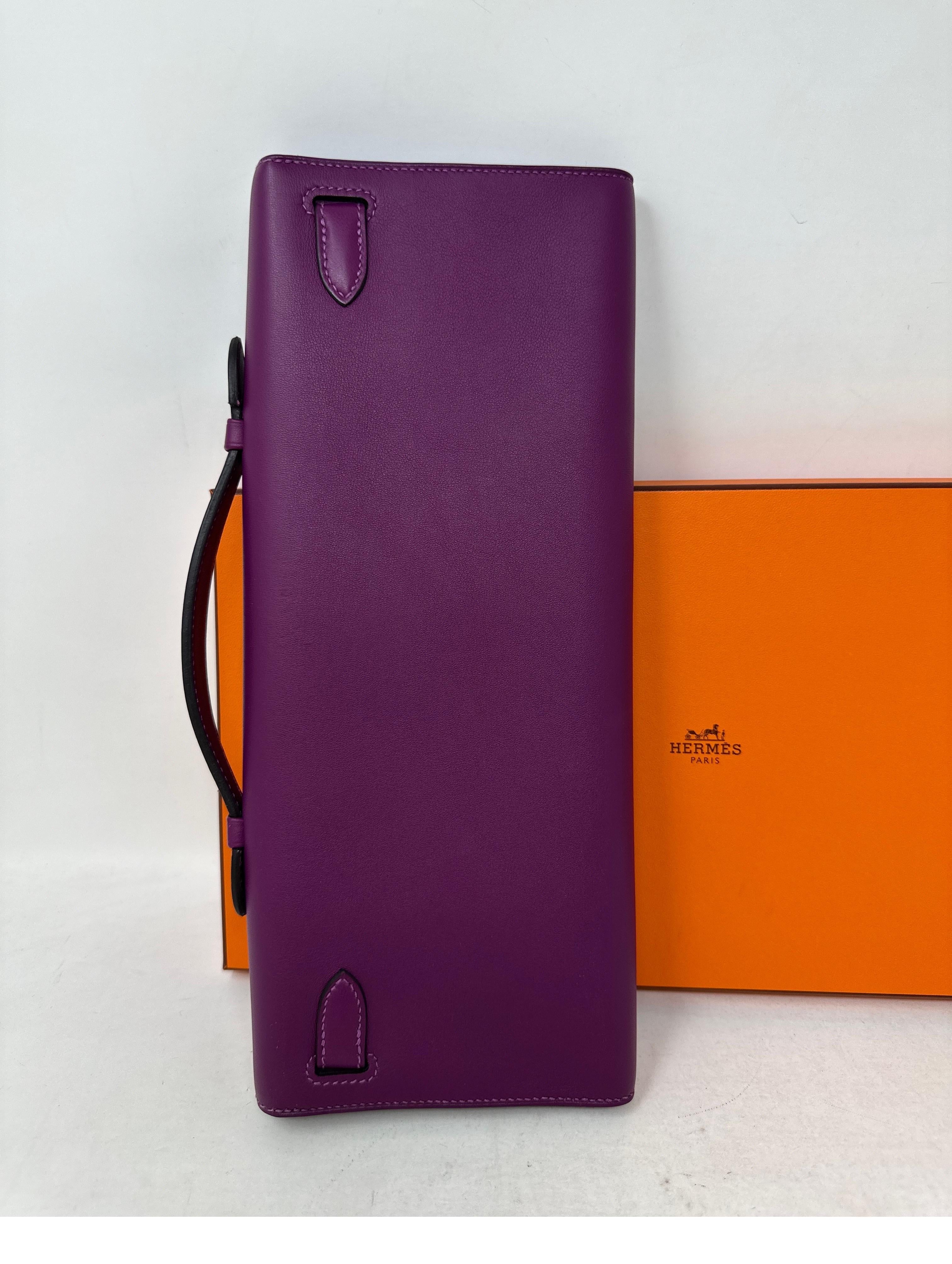 Hermes Purple Kelly Clutch Bag at 1stDibs