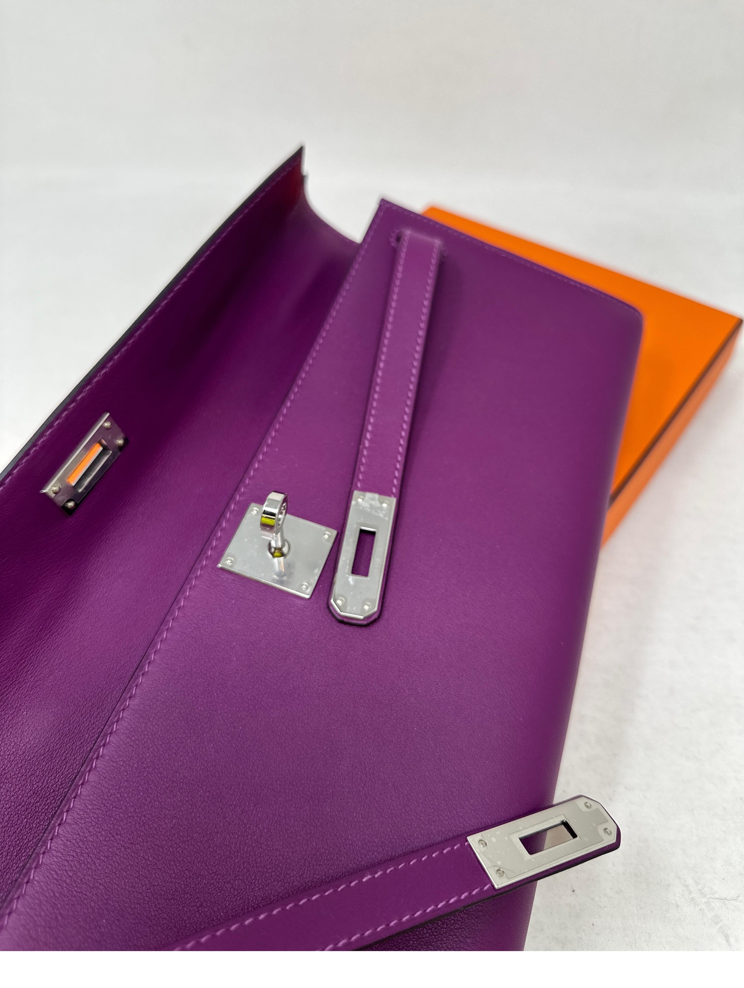 Hermes Purple Kelly Clutch Bag at 1stDibs