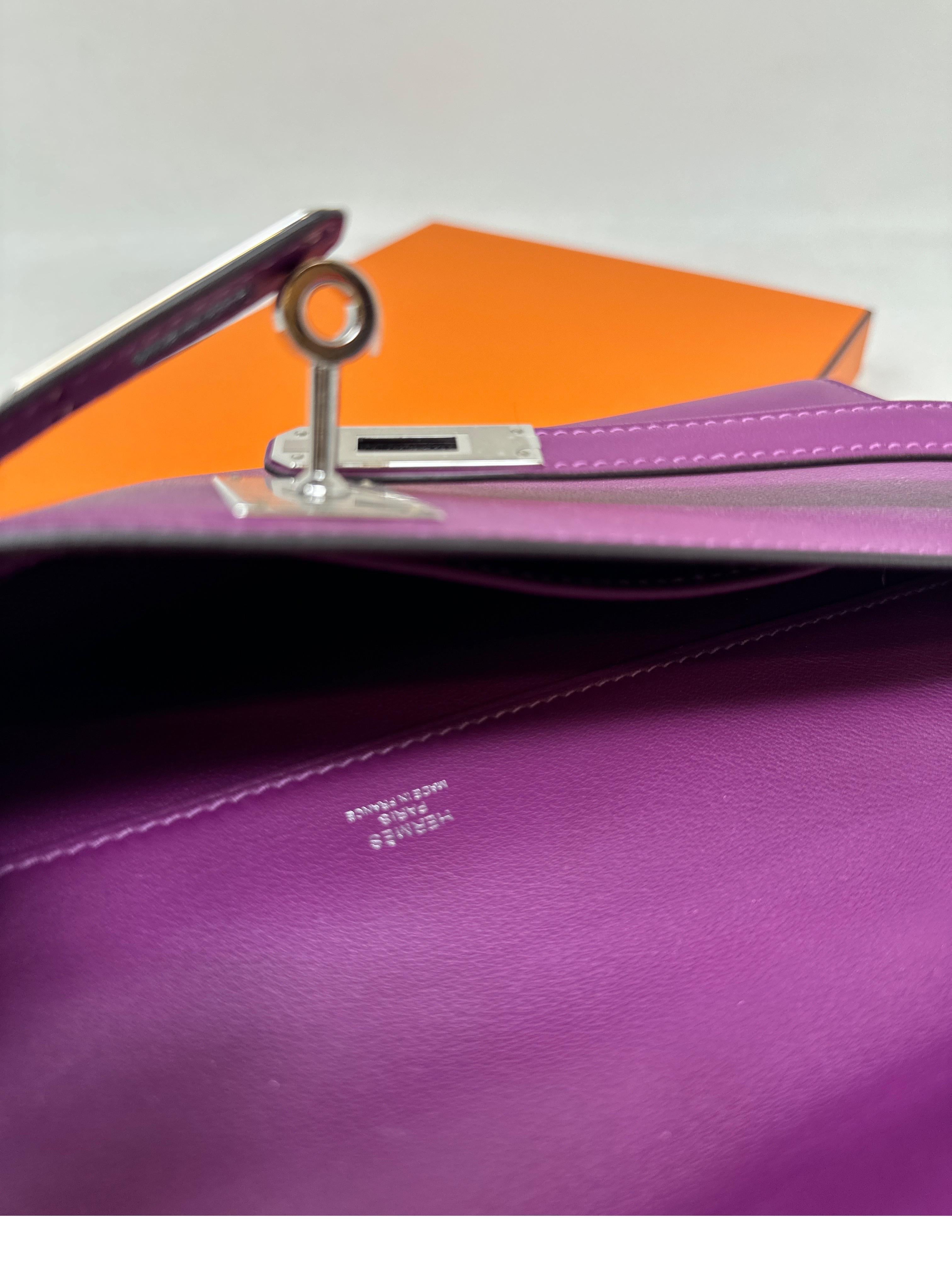 Hermes Purple Kelly Clutch Bag at 1stDibs