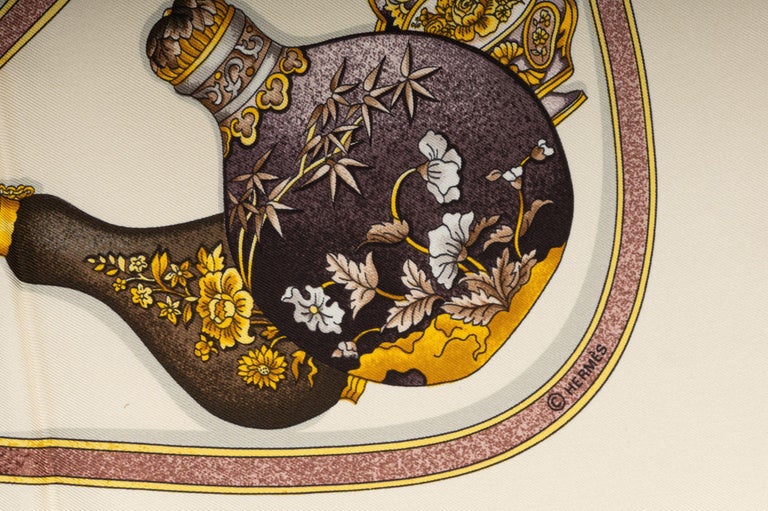 Hermès Qu' Importe Le Flaçon Silk Scarf For Sale at 1stDibs
