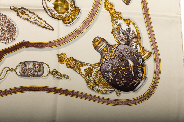 Hermès Qu' Importe Le Flaçon Silk Scarf For Sale at 1stDibs