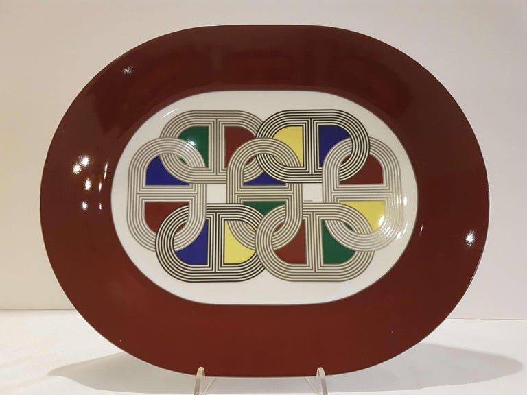 Hermès "Rallye 24" Red Oval Platter, France, 2014 at 1stDibs