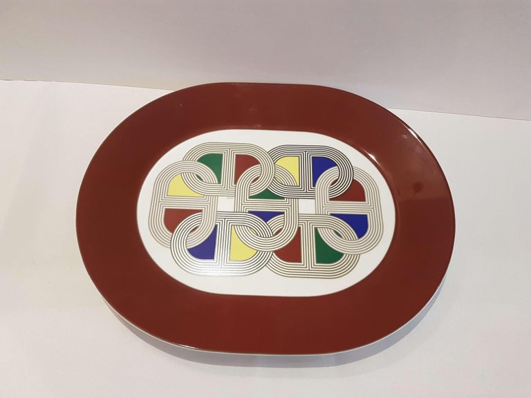 Hermès "Rallye 24" Red Oval Platter, France, 2014 at 1stDibs