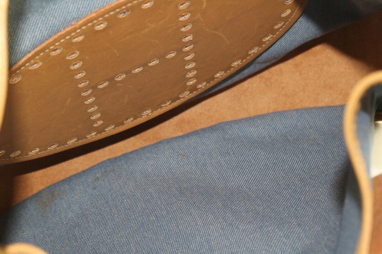Hermes Rare Denim Evelyne Evelyn Messenger 1H1202 For Sale at 1stDibs