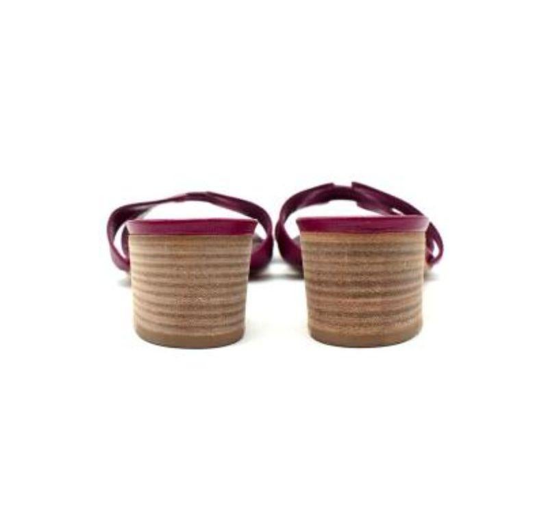 Hermes Raspberry Epsom Leather Oasis Sandals For Sale at 1stDibs ...