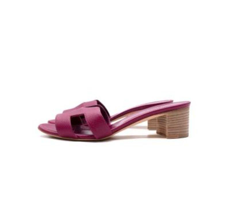Hermes Raspberry Epsom Leather Oasis Sandals For Sale at 1stDibs ...