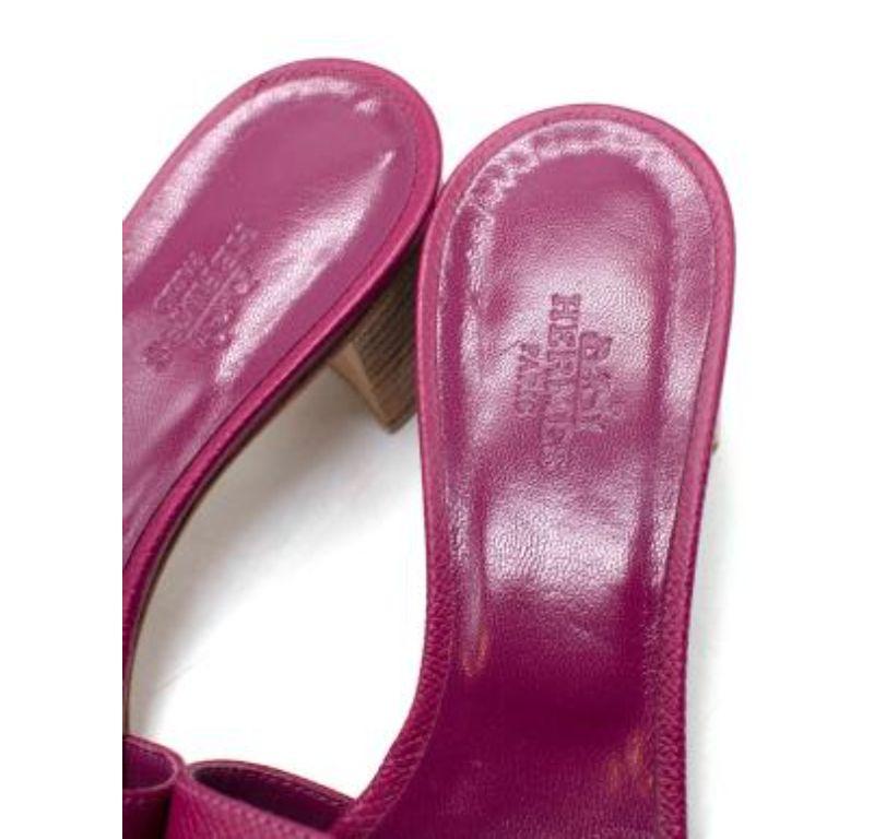 Hermes Raspberry Epsom Leather Oasis Sandals For Sale at 1stDibs ...