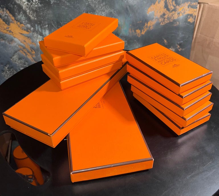 Hermés Rectangle Classic Orange Box Set of 11, Watch, Knot Cards and ...