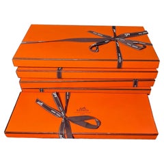 Hermès Classic Orange Square Box Set of 17 with Hermès Ribbons, France ...