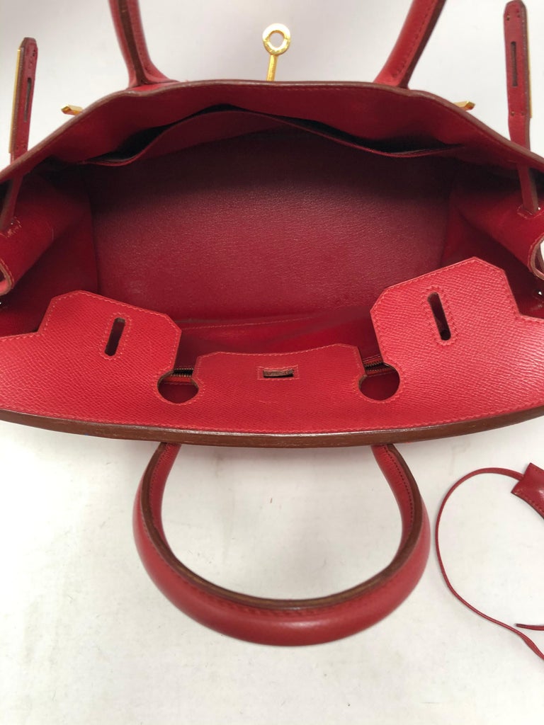 Hermes Red Birkin 30 Gold Hardware at 1stDibs