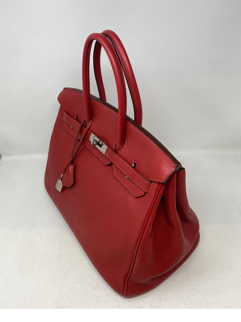 Hermes Red Birkin 35 Bag at 1stDibs