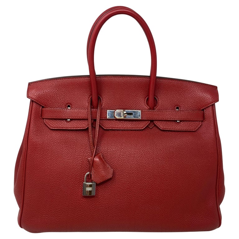 Hermes Red Birkin 35 Bag at 1stDibs