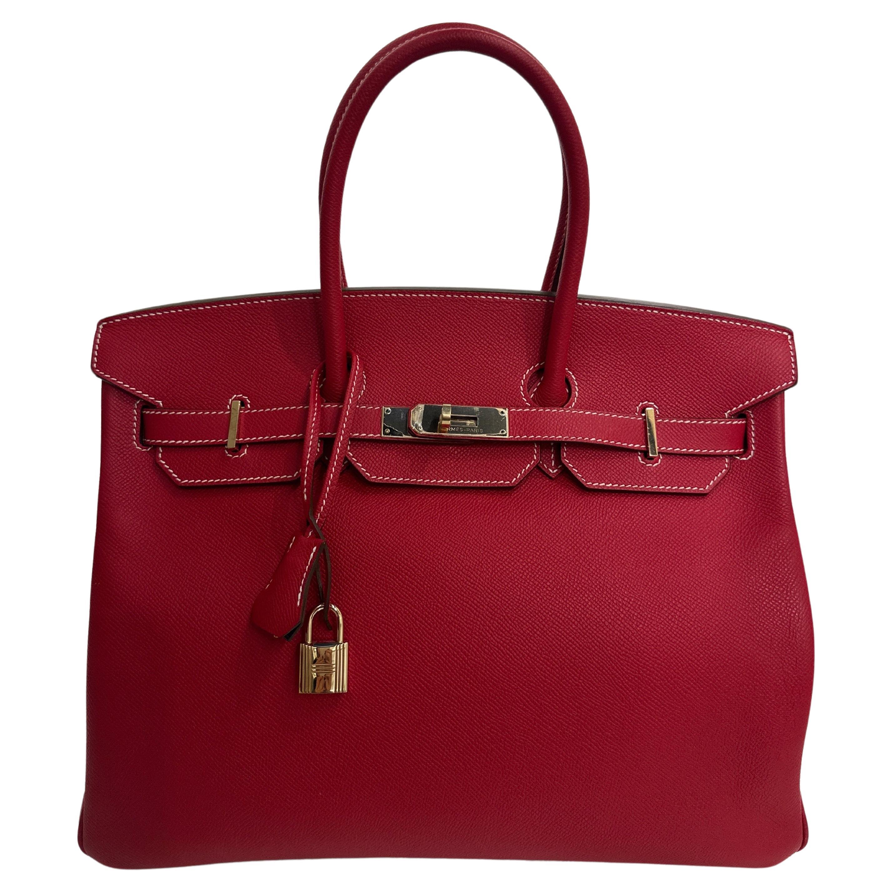 Hermes Red Birkin 35 Bag For Sale at 1stDibs