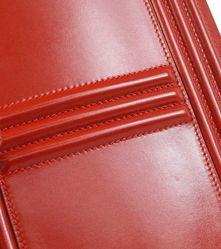 HERMES Red Cadena Kelly Box Calf Leather Gold Hardware Top Handle ...