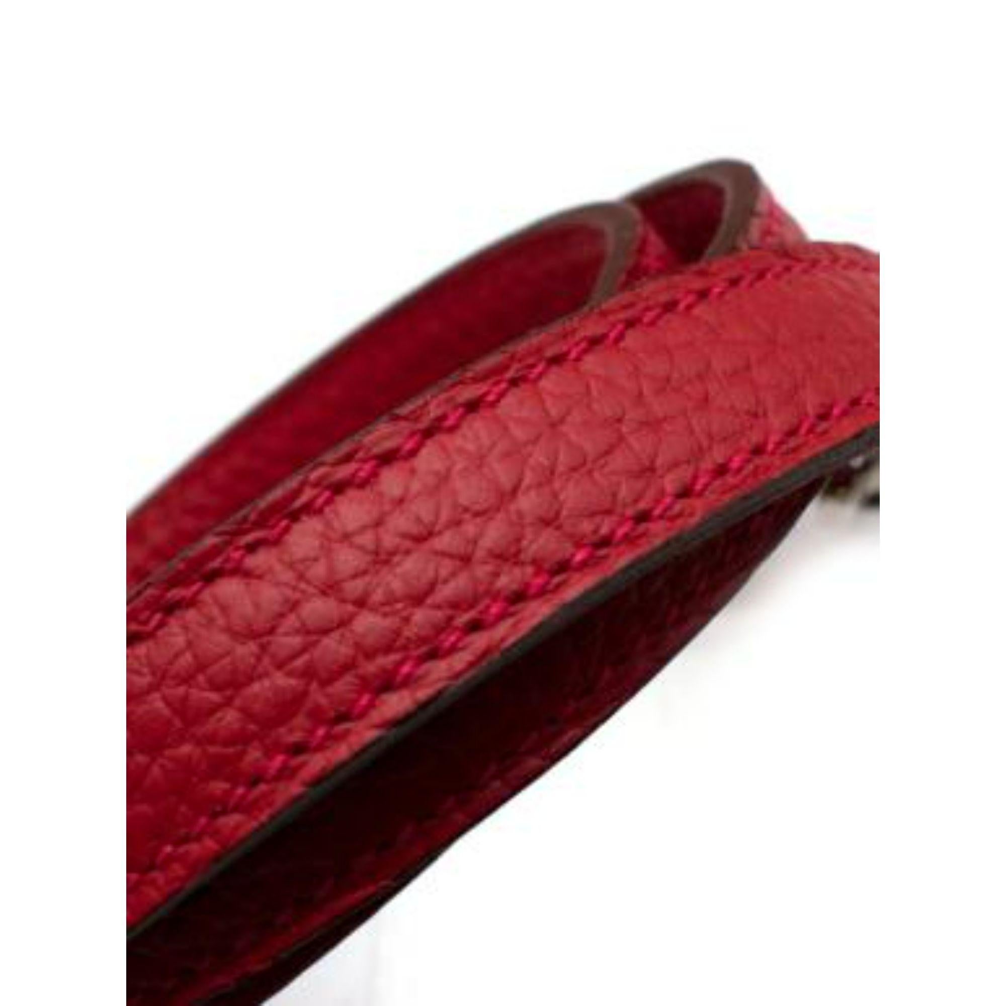 Hermes Red Clemence Leather Kelly Retourne 35 PHW For Sale at 1stDibs