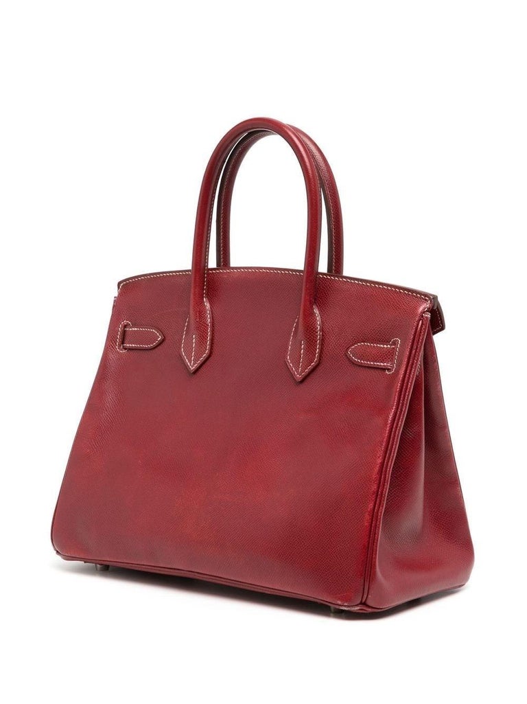 Hermès Red Courchevel Leather Birkin 30 For Sale at 1stDibs