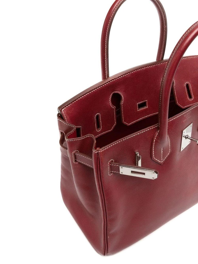 Hermès Red Courchevel Leather Birkin 30 For Sale at 1stDibs