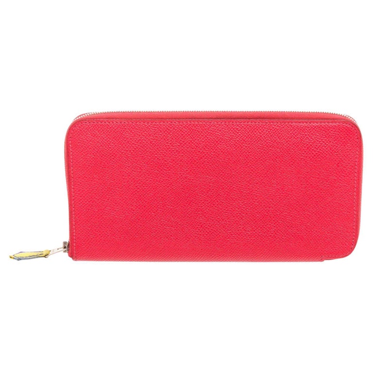 Hermes Red Epsom Leather Silkin Classic Wallet with gold-tone hardware ...