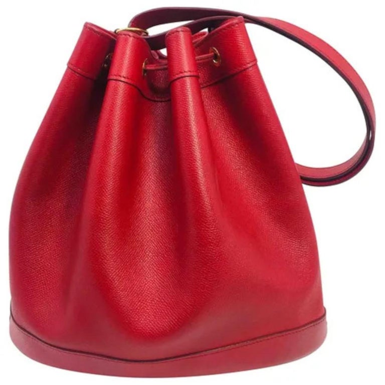 Hermès red epson market bag For Sale at 1stDibs
