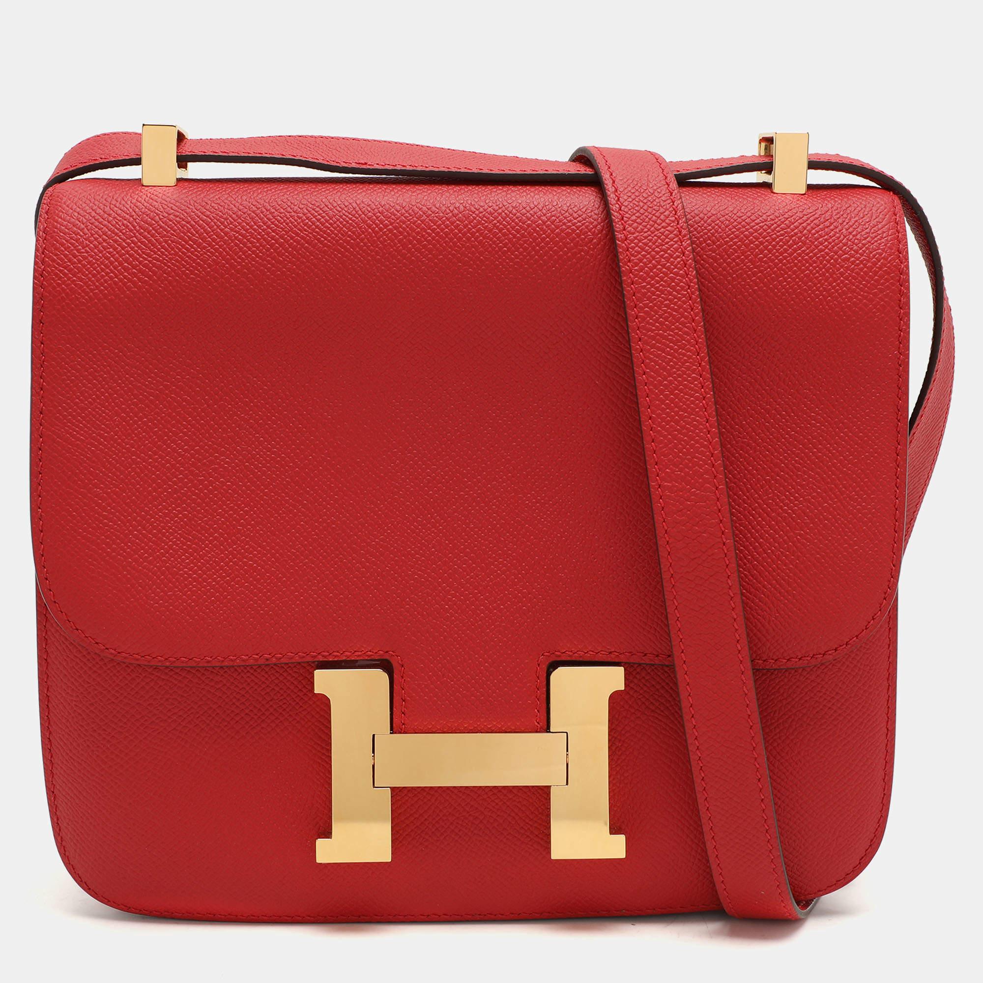 Hermès Red Leather Constance 23 Bag For Sale at 1stDibs