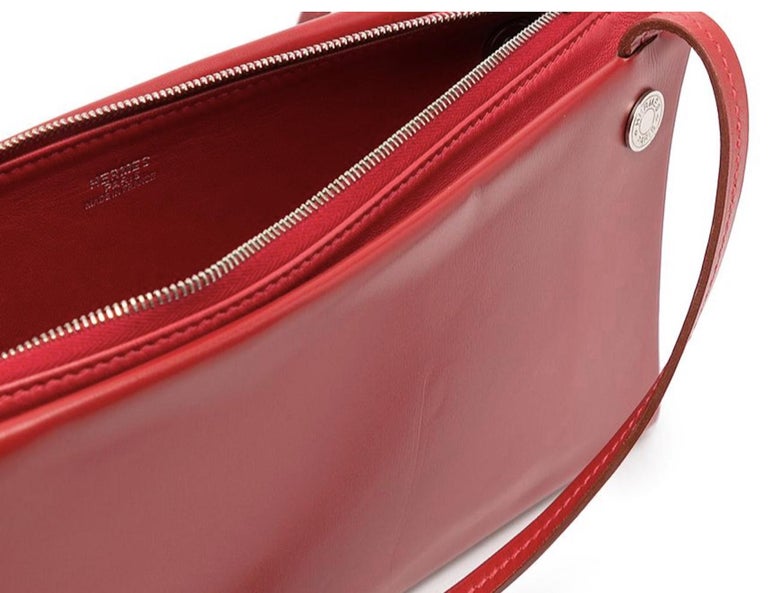 Hermes Red Leather Shoulder Bag For Sale at 1stDibs