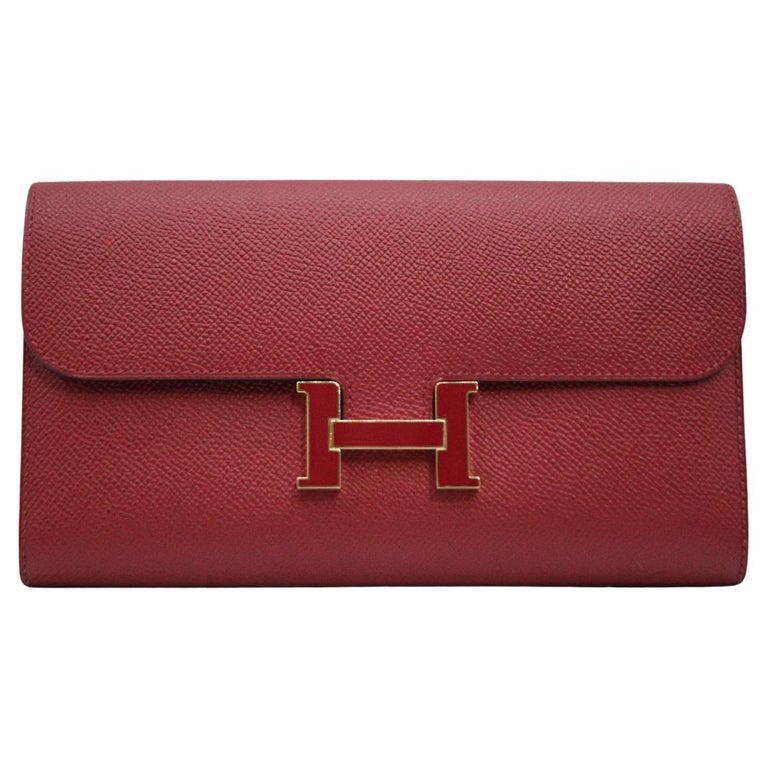 Hermès Red Long Constance Wallet at 1stDibs