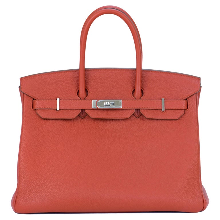 Hermès Red Togo Leather Birkin 35cm with Gold Hardware at 1stDibs