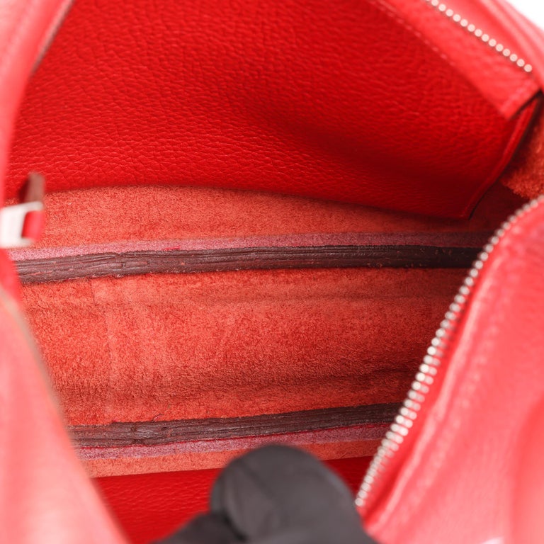 HERMES Red Togo Leather Trim II 31 For Sale at 1stDibs