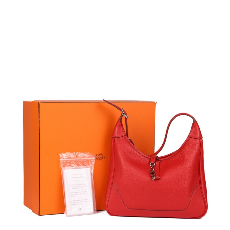 HERMES Red Togo Leather Trim II 31 For Sale at 1stDibs