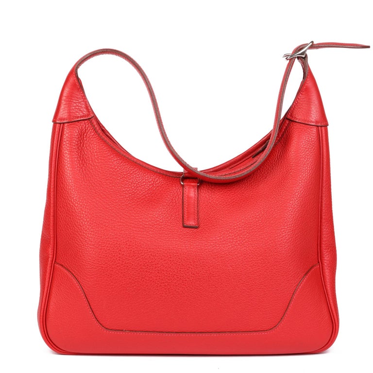 HERMES Red Togo Leather Trim II 31 For Sale at 1stDibs