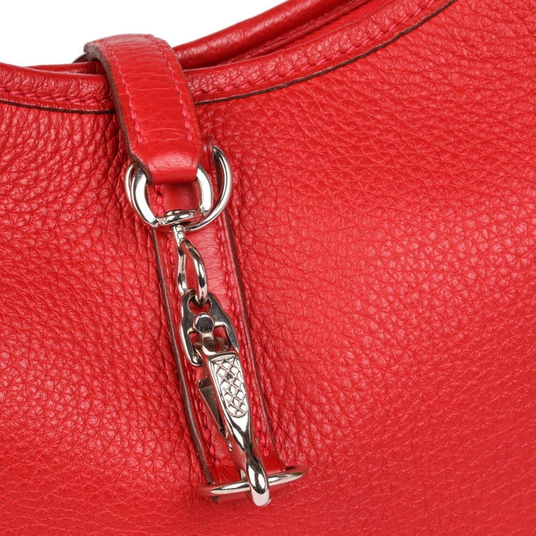 HERMES Red Togo Leather Trim II 31 For Sale at 1stDibs