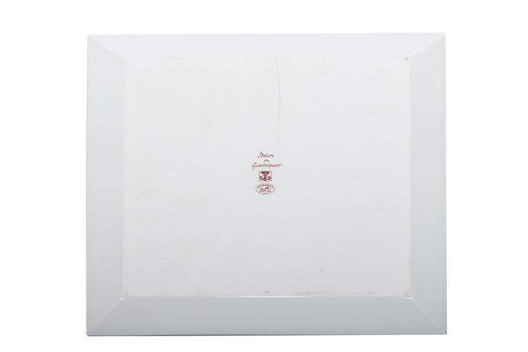 Hermes Red and White Square Plate at 1stDibs