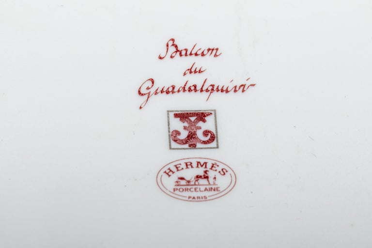 Hermes Red and White Square Plate at 1stDibs