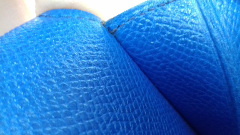 Hermes Rio Pochette Clutch Envelope Bag Blue Couchevel Leather Ghw 24 ...