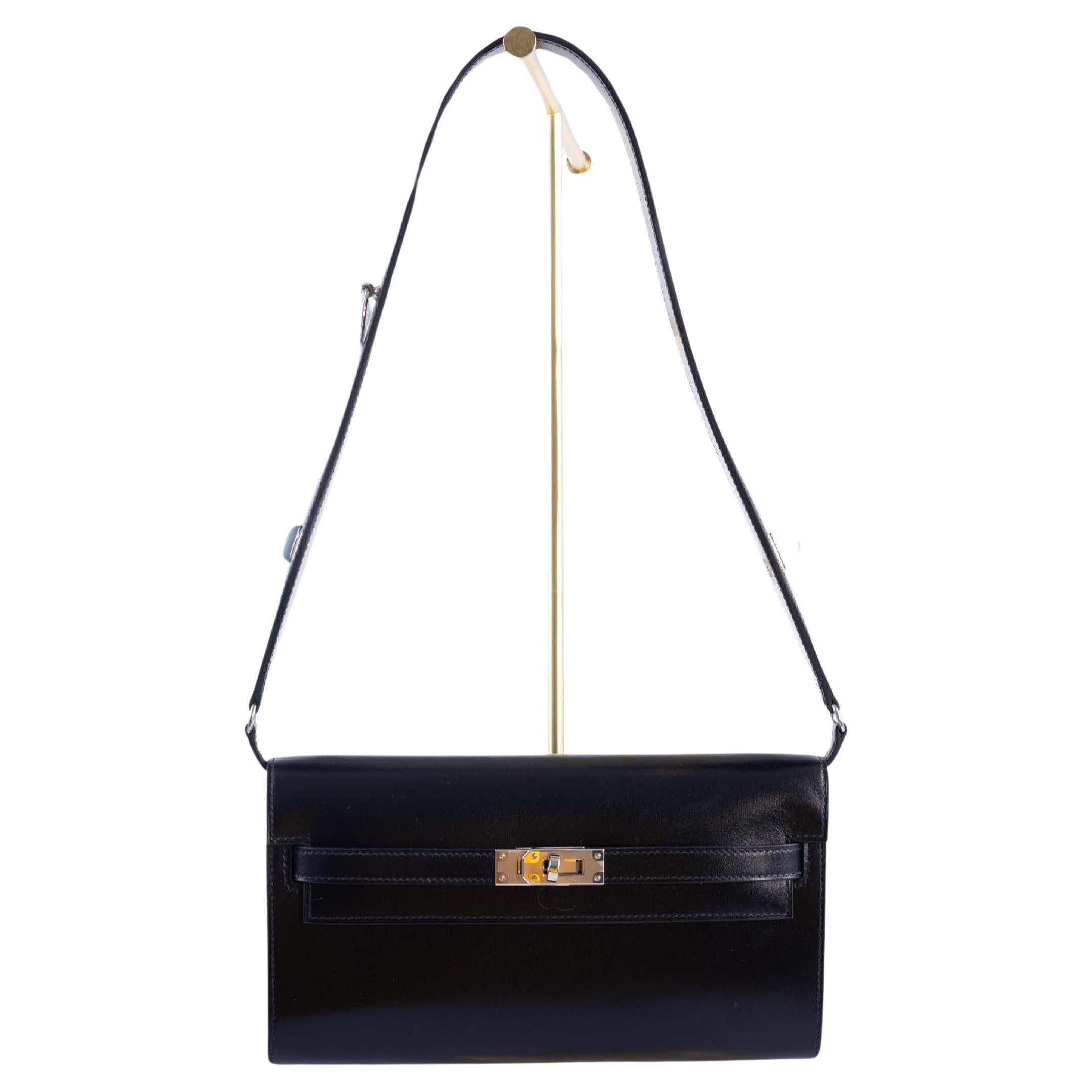 Hermes Rock Kelly To Go Black Box Palladium Hardware For Sale at ...