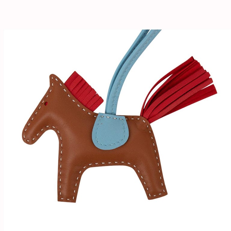 Hermes Rodeo Bag Charm Gold Rouge Indien Celeste PM at 1stDibs | hermes ...