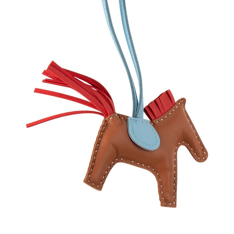 Hermes Rodeo Bag Charm Gold Rouge Indien Celeste PM at 1stDibs | hermes ...