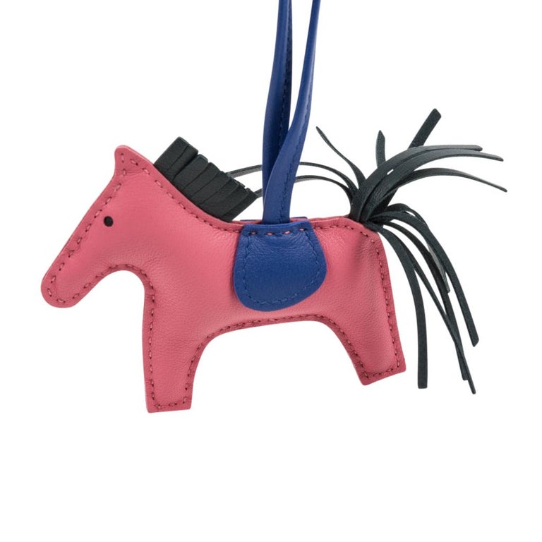 Hermes Rodeo Bag Charm Rose Azalee Vert Cypress Electric Blue PM new at ...