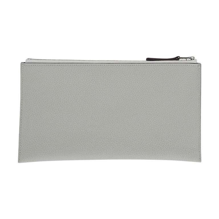 Hermes Rooroo Pouch Vert Amande / Craie / Gris Pearl Epsom and Togo ...