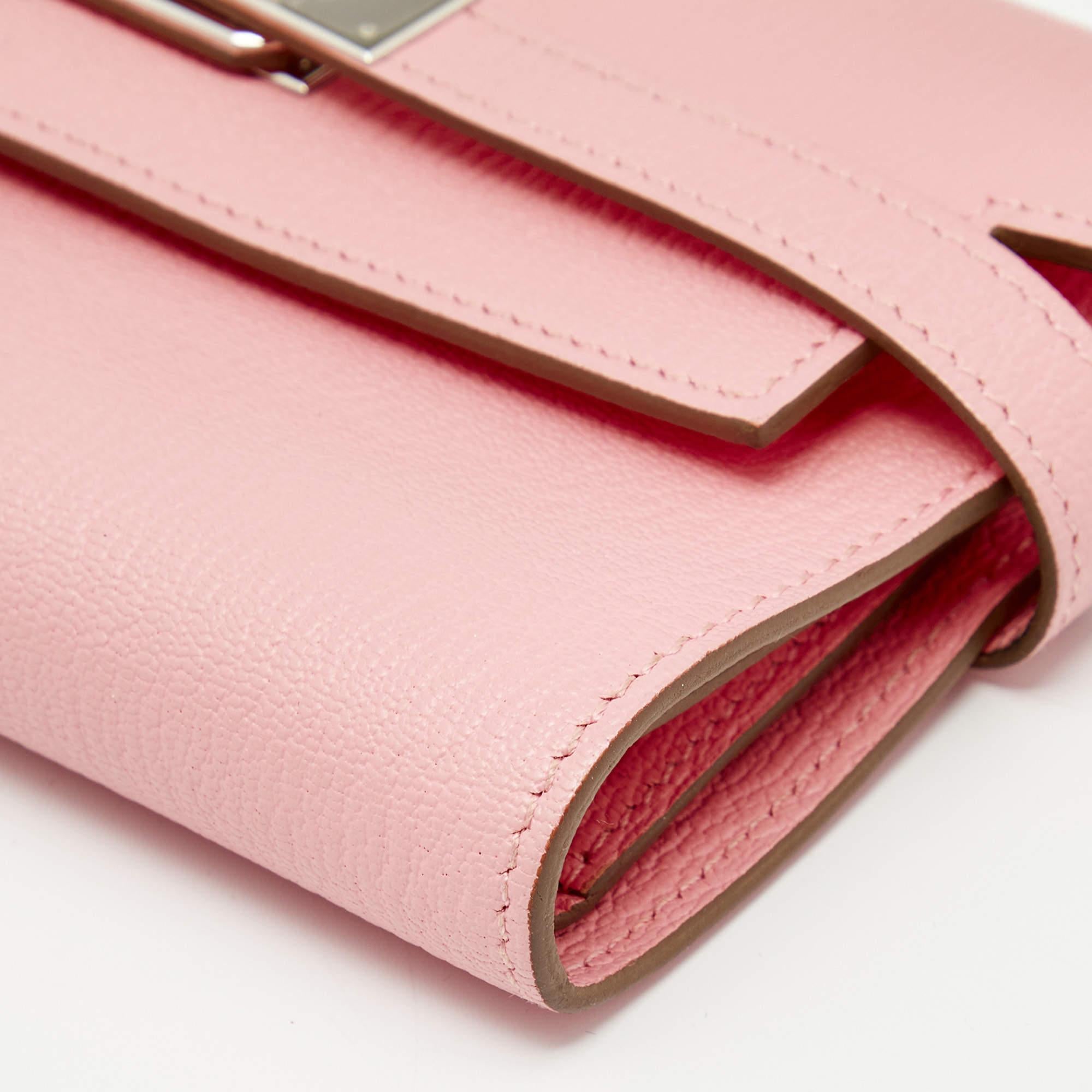 Hermes Rose Confetti Chevre Mysore Leather Kelly Depliant Medium Wallet ...