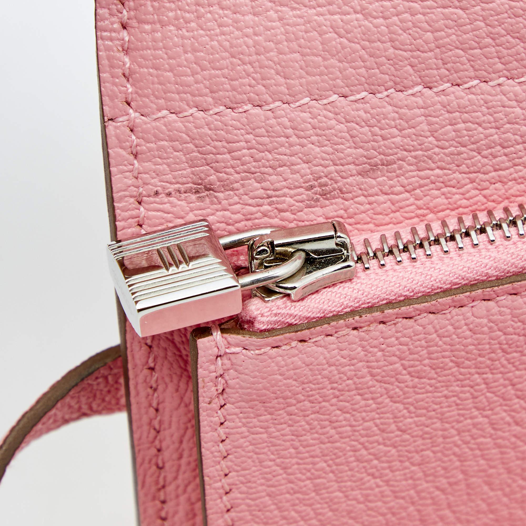 Hermes Rose Confetti Chevre Mysore Leather Kelly Depliant Medium Wallet ...