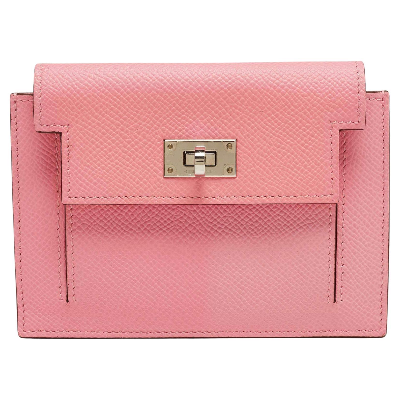 Hermes Rose Confetti Epsom Leather Kelly Pocket Compact Wallet For Sale ...