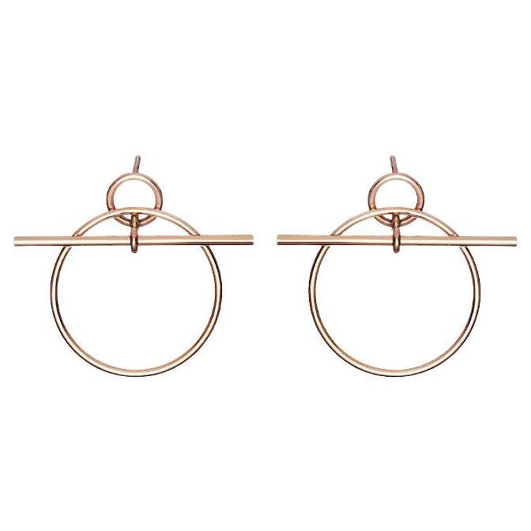 Hermés Rose Gold Loop earrings, small model For Sale at 1stDibs