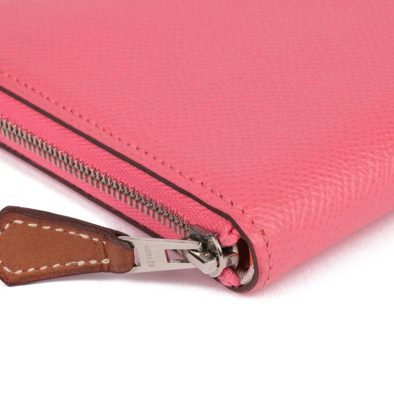 Hermès Rose Lipstick Epsom Leather Silk'In Classique Long Wallet For ...