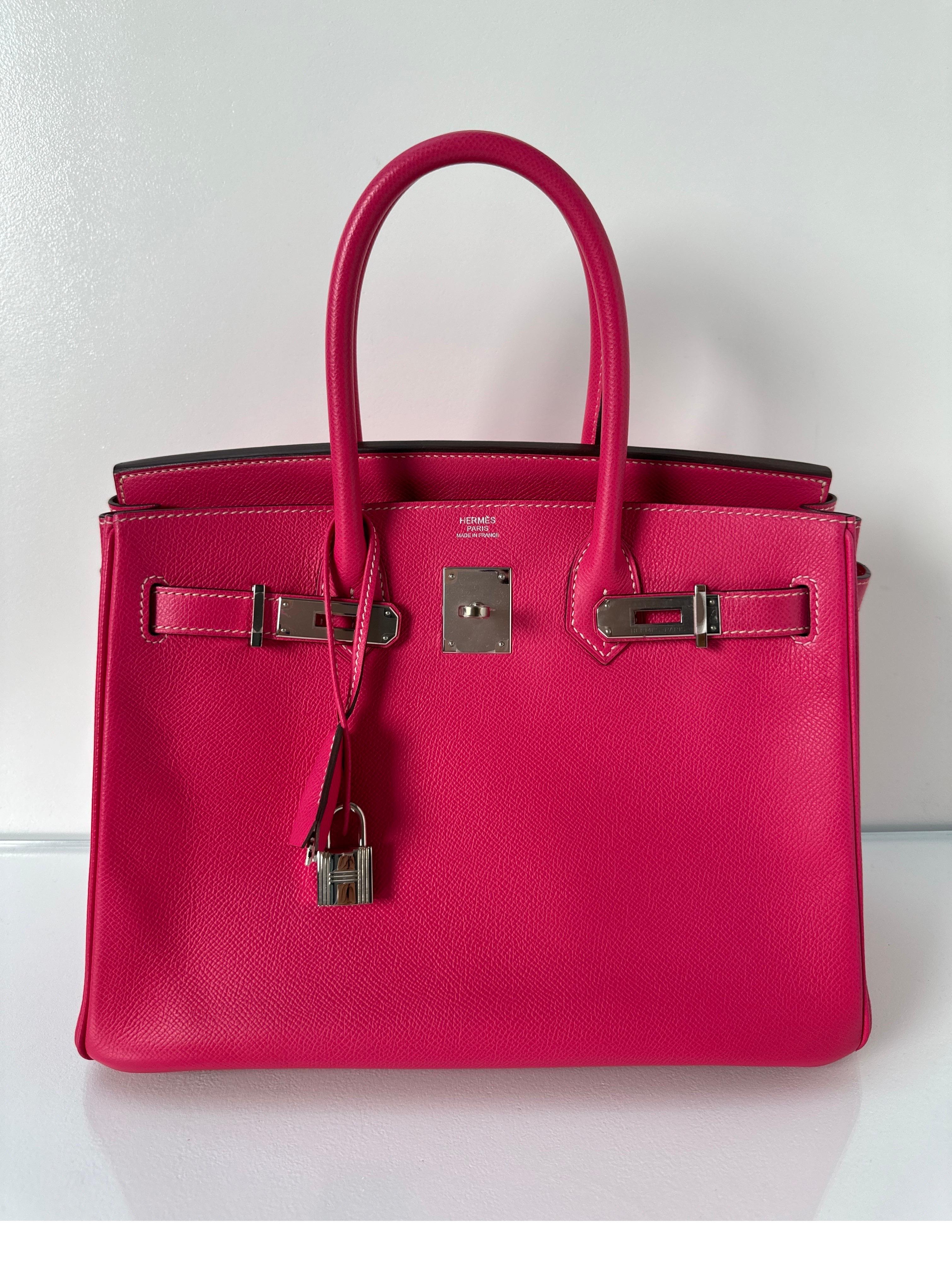 Hermes Rose Tyrien Birkin 30 Bag For Sale at 1stDibs