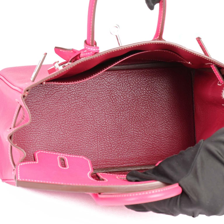 HERMÈS Rose Tyrien and Rubis Epsom Leather Candy Collection Birkin 25cm ...