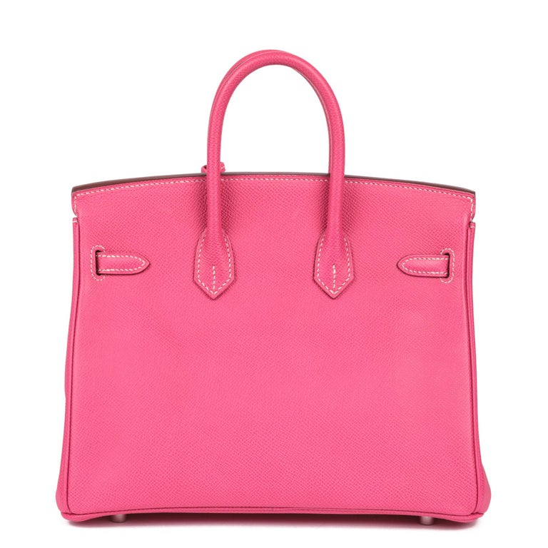 HERMÈS Rose Tyrien and Rubis Epsom Leather Candy Collection Birkin 25cm ...
