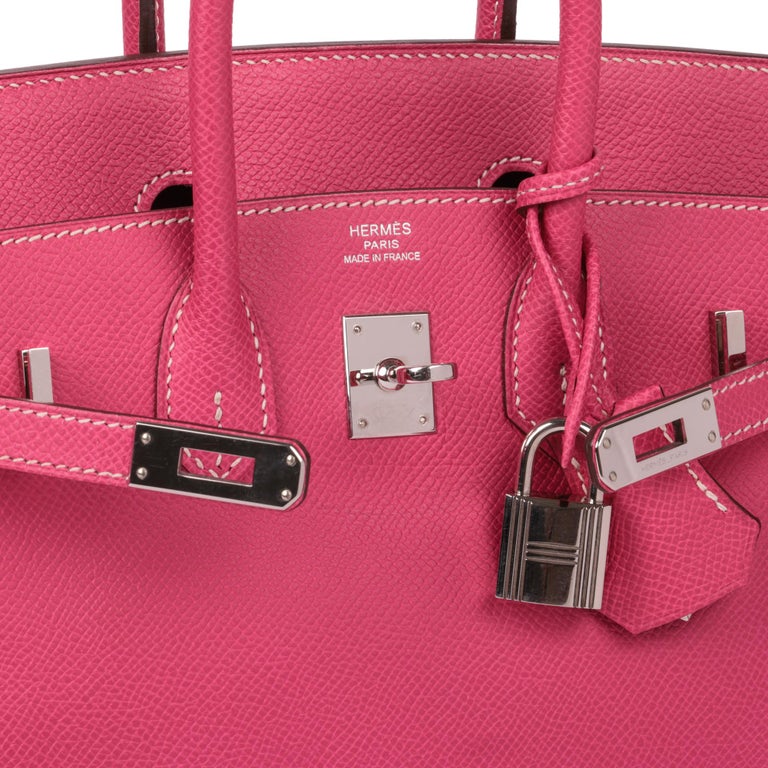HERMÈS Rose Tyrien and Rubis Epsom Leather Candy Collection Birkin 25cm ...